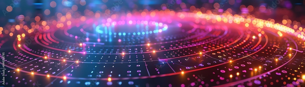 3D Radar Chart for Business Performance A radar chart with glowing ...