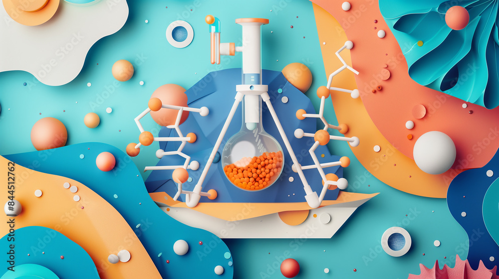 Papercraft Science Scene Stock Illustration | Adobe Stock