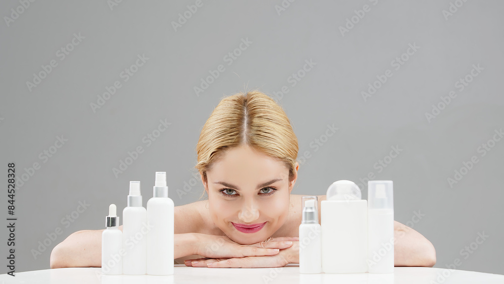 serum, applying, woman, face, gray, care, skin care, treatment, health ...