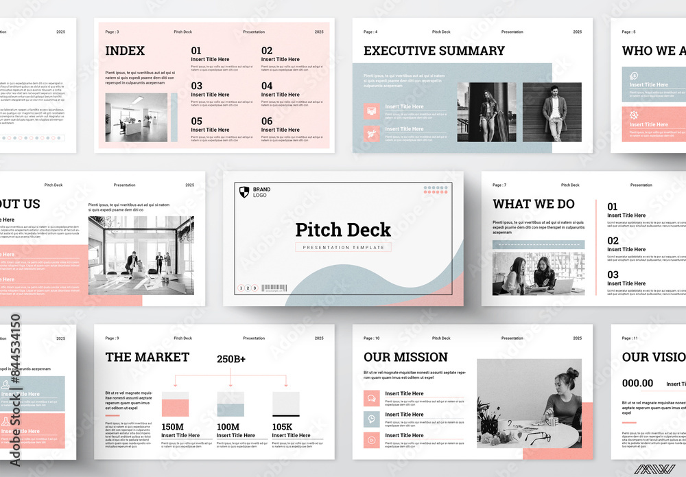 Pitch Deck Presentation Layout Stock Template | Adobe Stock