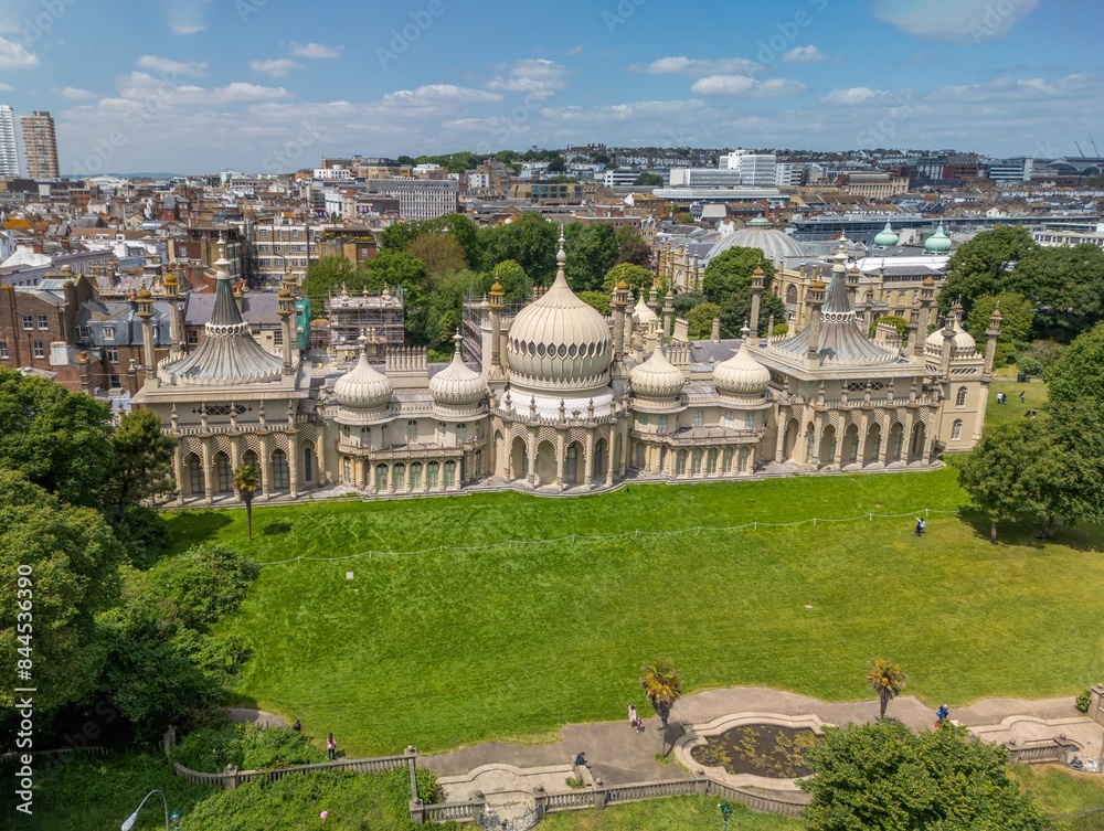 The drone aerial view of The Royal Pavilion.The Royal Pavilion and ...