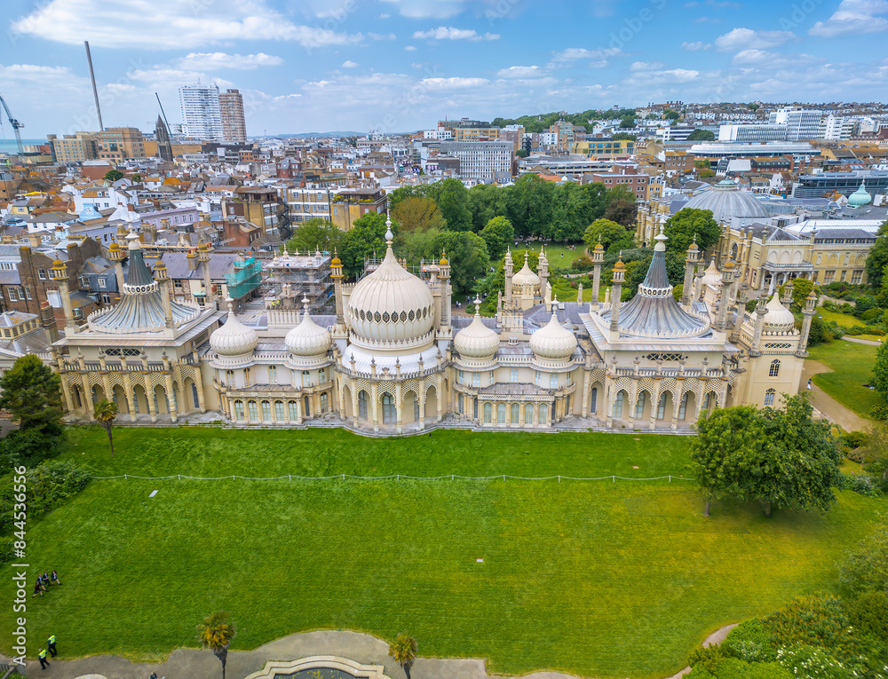 The drone aerial view of The Royal Pavilion.The Royal Pavilion and ...