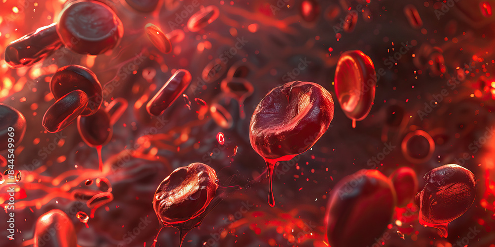 Crimson Red Hemoglobin Oxygenation: Microscopic examination of crimson ...