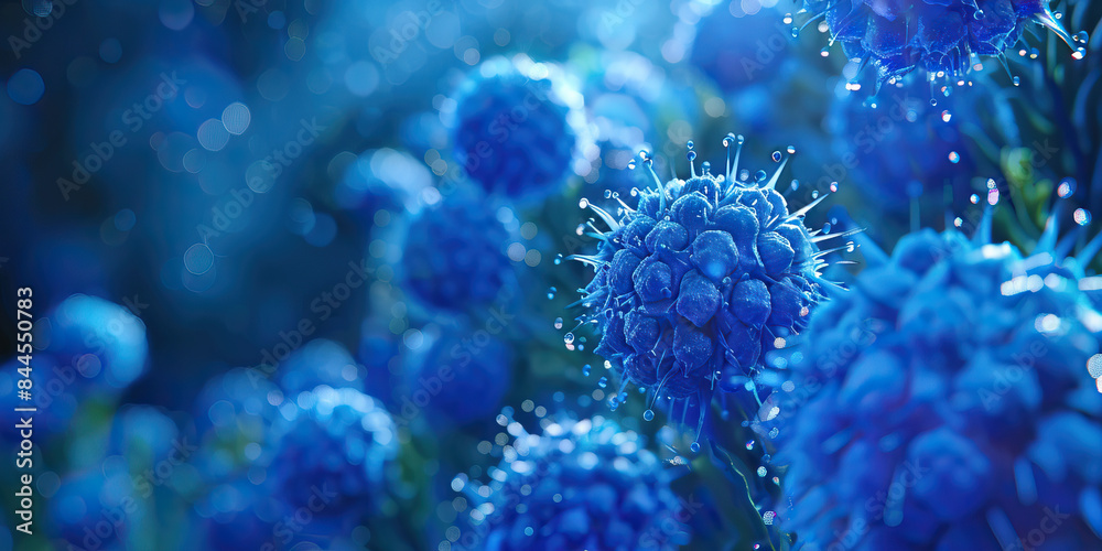 Sapphire Blue Lymphocyte Activation: Close-up view of sapphire blue ...