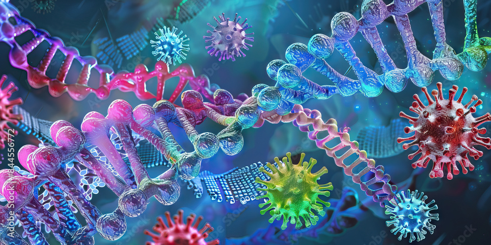 Virus Genome Organization: A diagram showing the organization of the ...