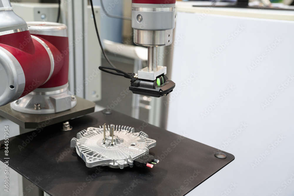 Robot arm with 3D scanner for reverse engineering. Stock Photo | Adobe ...