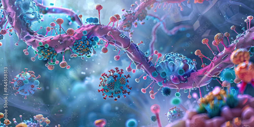 Virus Replication Process: A detailed diagram illustrating the ...
