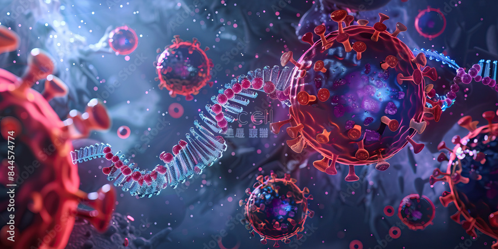 Viral Replication: An illustration depicting the replication process of ...