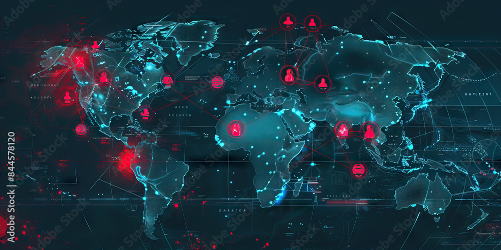 Global Epidemic: A map showing the spread of a new infectious disease ...