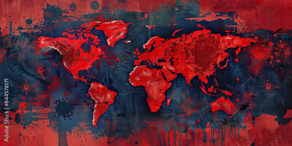 Global Epidemic: A map showing the spread of a new infectious disease ...