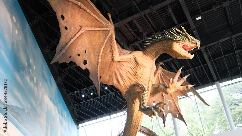 Tokyo - May 15 2024: model of Norwegian Ridgeback dragon flying in ...