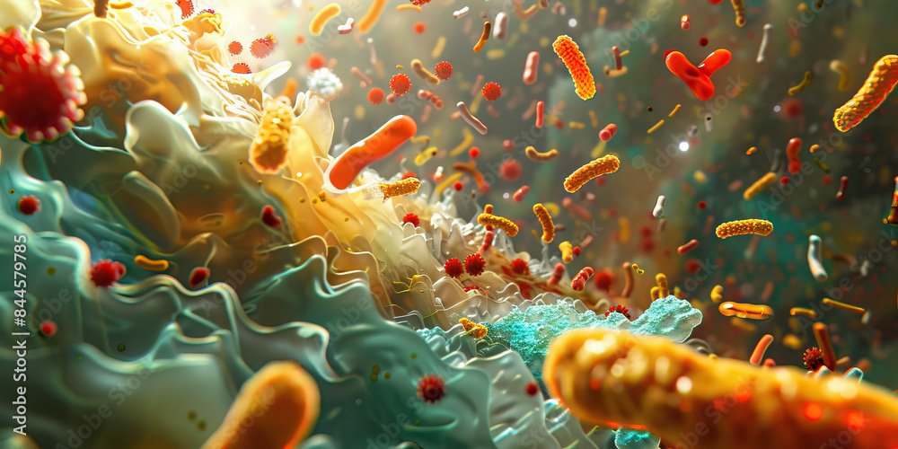 Microscopic Bacterial Spread: An image showing how bacteria can spread ...