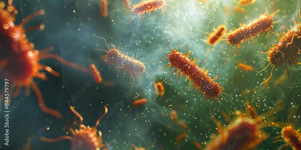 Microscopic Bacterial Spread: An image showing how bacteria can spread ...