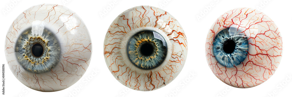 set of eyeball ornament with veins and iris details isolated on ...