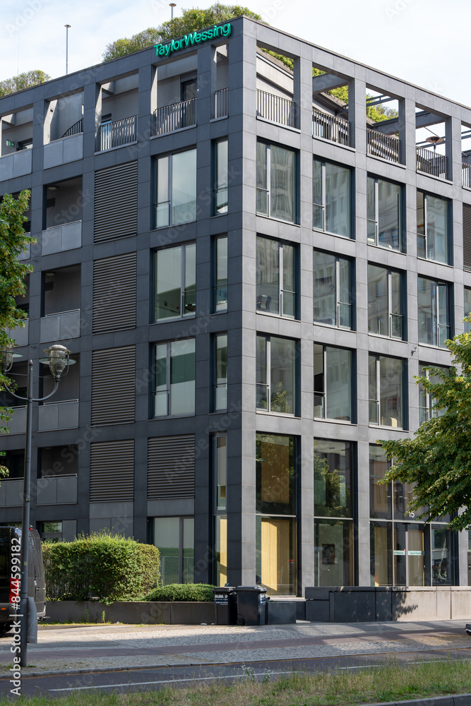 Germany Berlin June 07, 2024 Large building with green Taylor Wessing ...