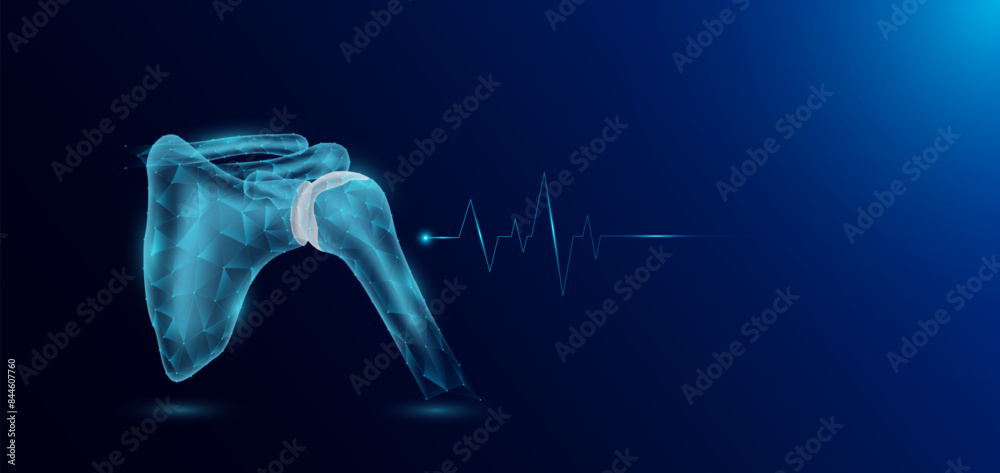 Vetor de Shoulder joint bone human organ skeleton anatomy in form style ...
