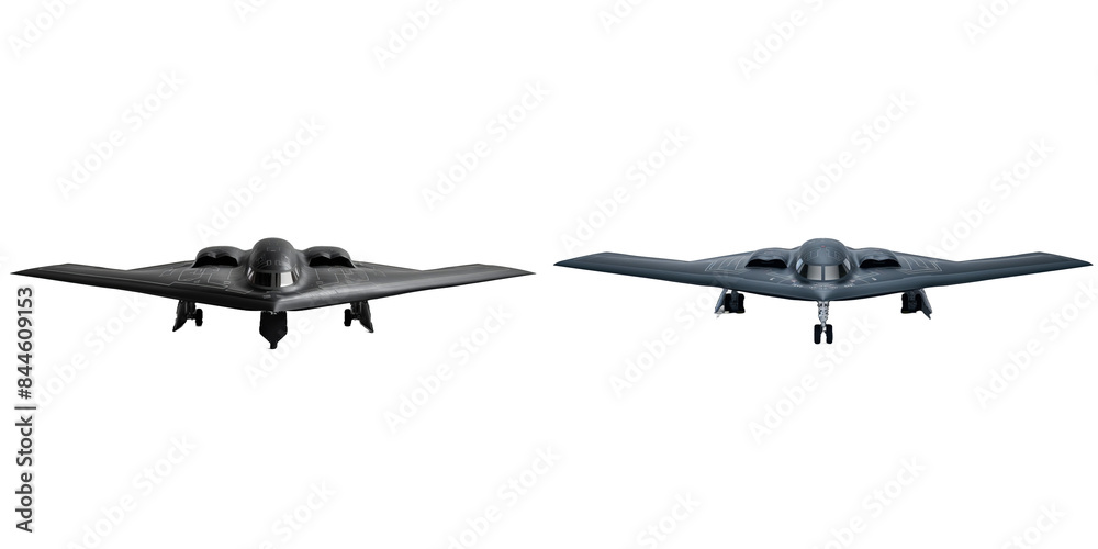 B-2 Spirit stealth bomber isolated on transparent png background. Two ...