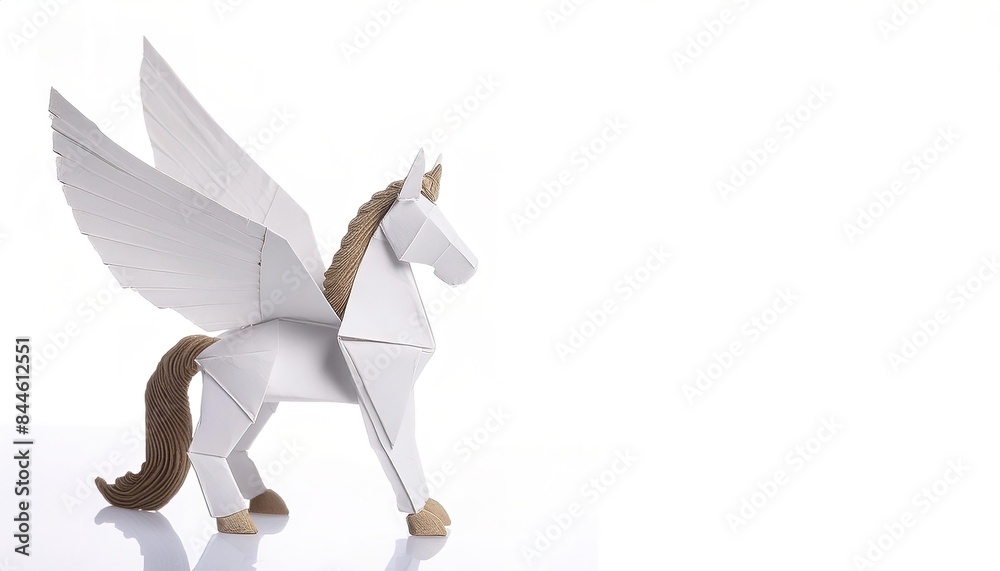 monsters cryptid mythological creature concept origami of pegasus with ...