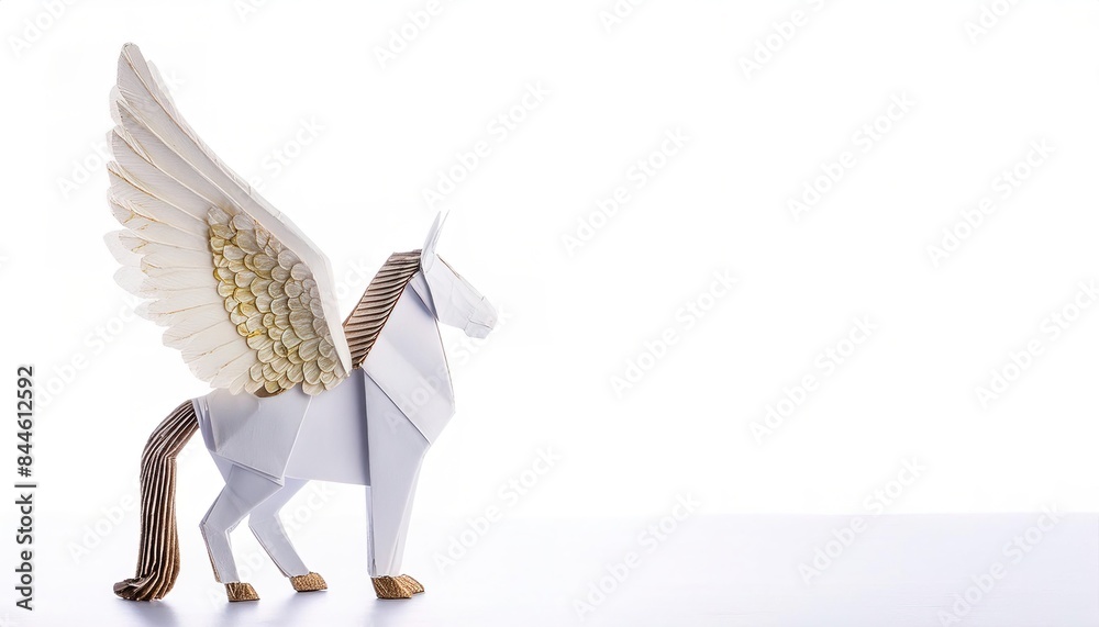 monsters cryptid mythological creature concept origami of pegasus with ...