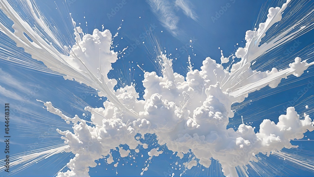 sky blue splash, light and airy, with streaks of white, resembling a ...