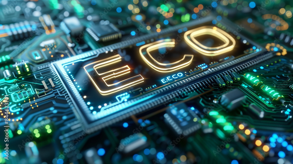 ภาพประกอบสต็อก Computer CPU with ECO equipped chip semiconductor ...