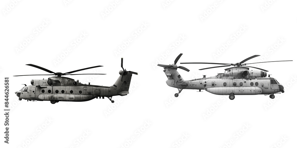 CH-47 Chinook helicopter isolated on transparent png background. Two ...