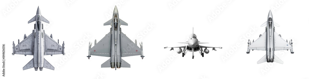 Eurofighter Typhoon isolated on transparent png background. Four ...