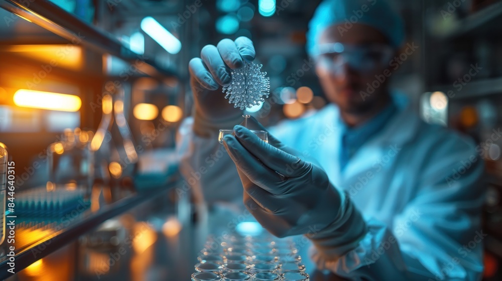 High-resolution image of a nanotechnology lab, with close-up of a ...