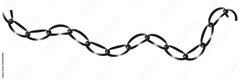 Monochrome set different type of metal chains in silhouette style ...