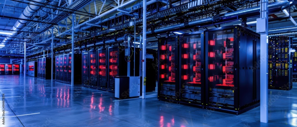 High-tech data center with Kubernetes clusters managing containerized ... High-tech data center with Kubernetes clusters managing containerized ...