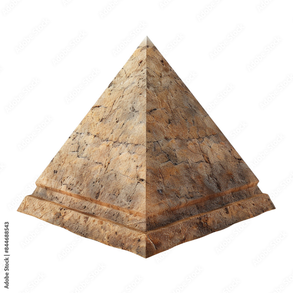 Realistic 3D illustration of a stone pyramid with textured surface ...