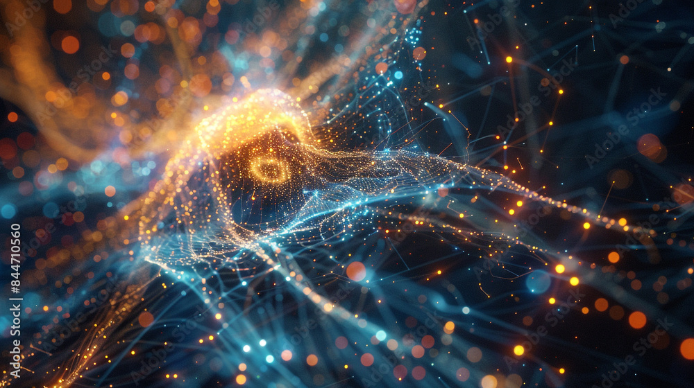 An abstract visualization of qubits the fundamental units of quantum computing entangled and ...