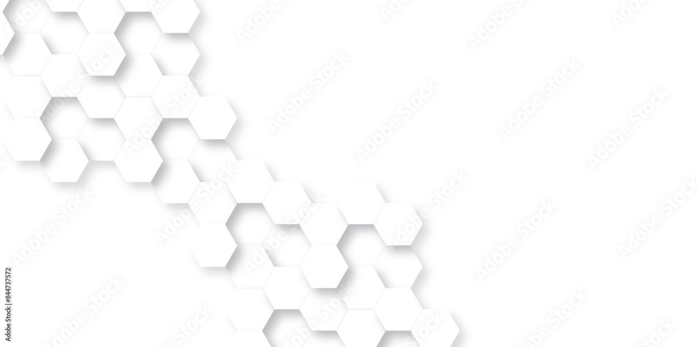 Abstract technology hexagonal background. Illustration of a white ...