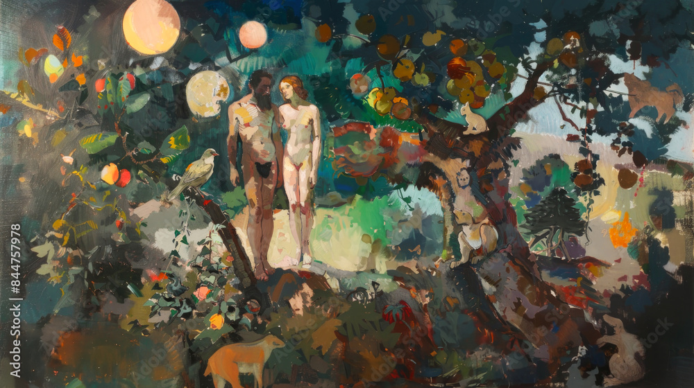 Bible. Old Testament. Creation. Genesis. God created Adam and Eve and ...