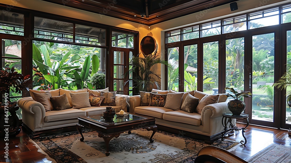 Philippine living room. Philippines. Elegant living room interior with ...