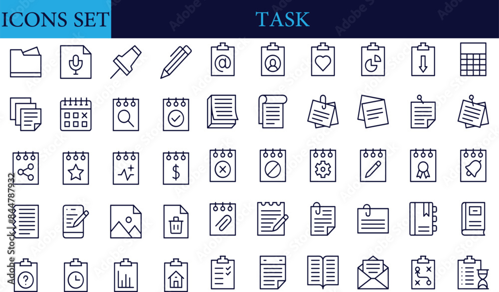 Task Line Editable Icons set. Vector illustration in modern thin line ...