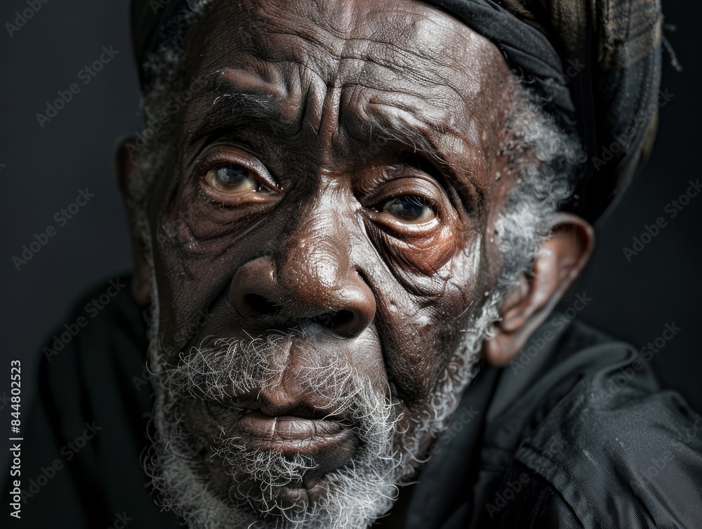 Foto de Man dark skin wearing skinny old man with beard, full body ...