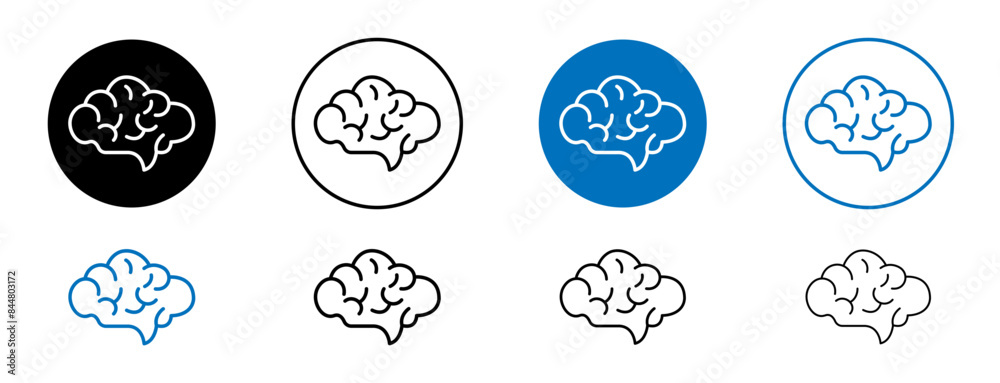 Brain icon set. human memory vector icon. neurology sign in black and ...