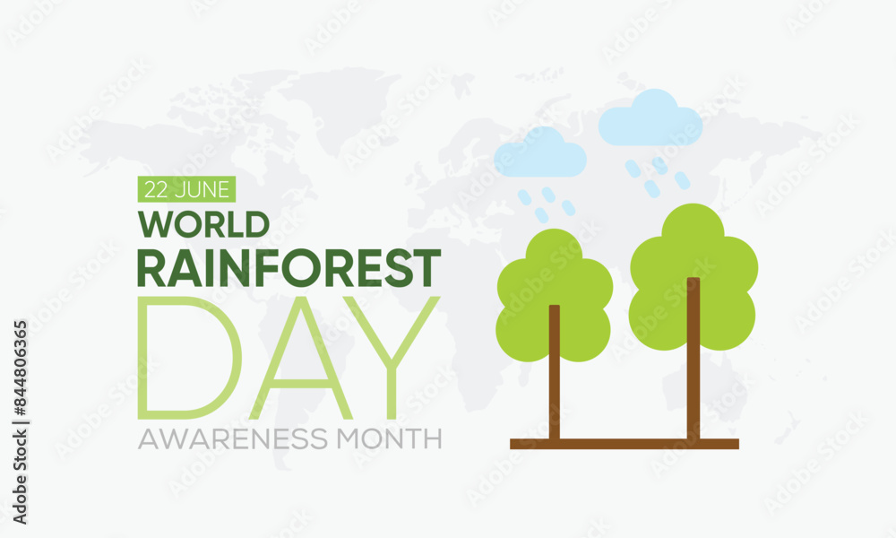 world rainforest day awareness campaign, world rainforest day banner ...