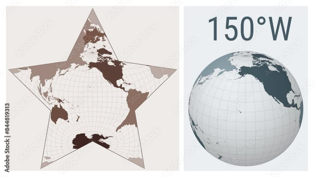 World Map Animation Berghaus Star Projection Colored Continents Style Animated World Map In