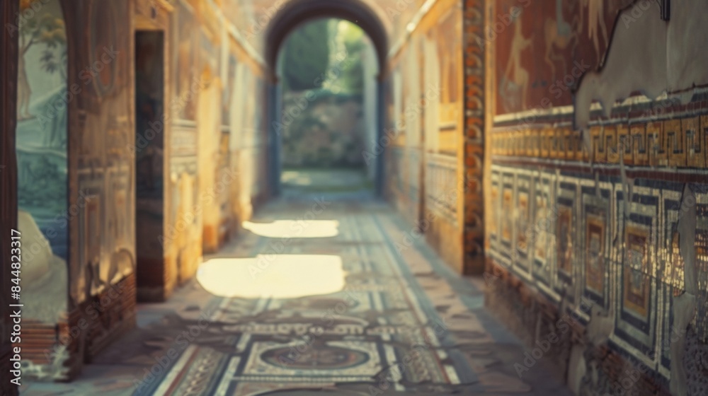 Fading frescoes and intricate mosaics create a dreamlike background ...