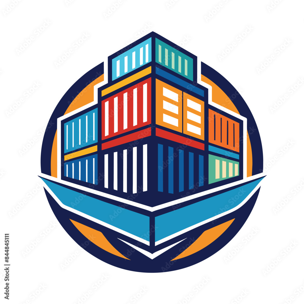 Colorful Shipping Container Logo Design Inspired By Modern Architecture ...