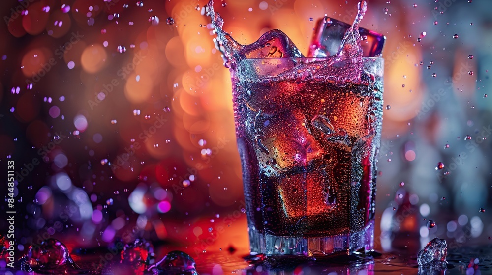 Dynamic Soda Splashes in Glasses. Photo of Soda Drinks Description ...