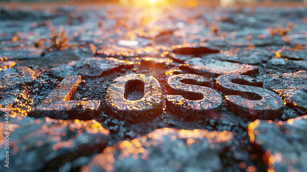 Word LOSS Text in Dark Ground at Sunset Glowing Orange Symbolizing ...