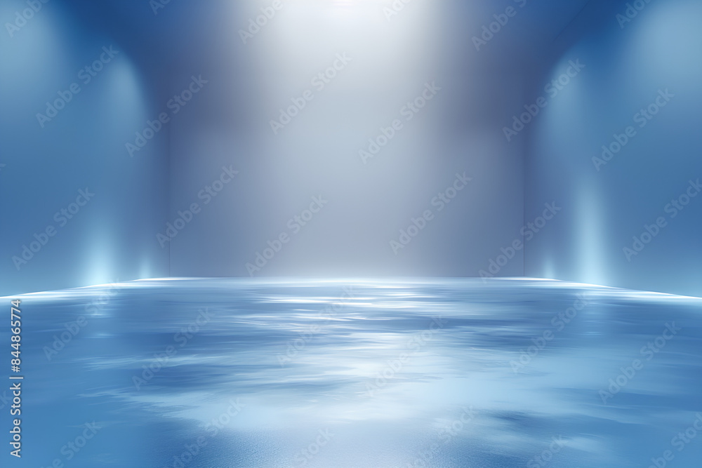 perspective floor backdrop blue room studio with light blue gradient ...