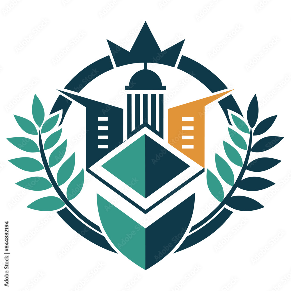 Abstract Geometric Symbol Representing Trust and Reliability With a ...