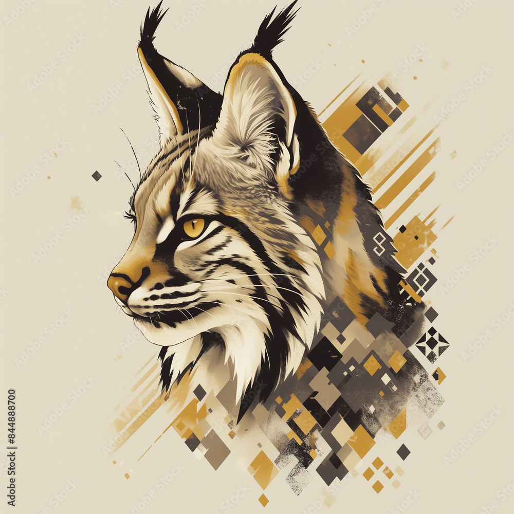 Lynx badge for t-shirt graphic design. Lynx trot concept poster ...