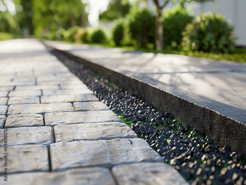 Driveway paving flat design side view driveway construction animation ...