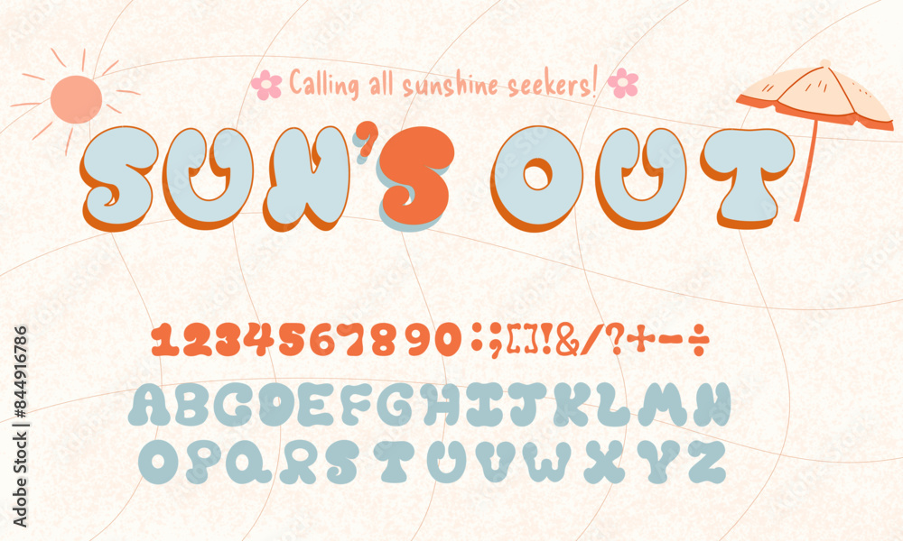 retro alphabet, summer letters, groovy clipart letter, vintage alphabet ...