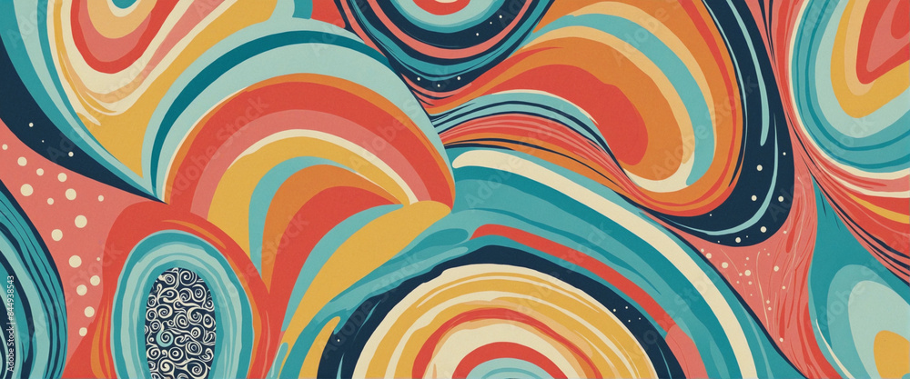 Vintage psychedelic swirl poster bundle with a groovy 60s and 70s ...